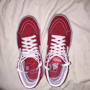 Vans | Shoes | Red High Top Vans | Poshmark